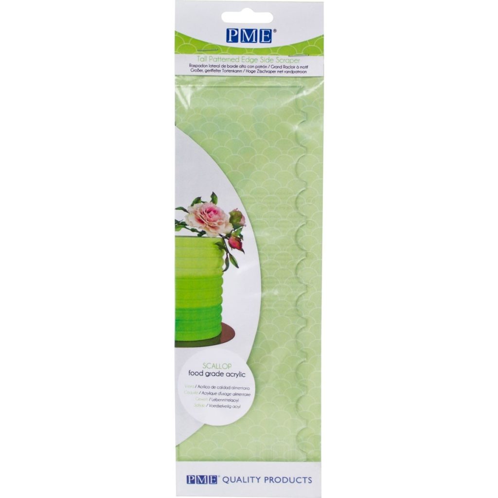 PME Tall Patterned Edge Side Scraper -Scallop- - Bakgoed.nl