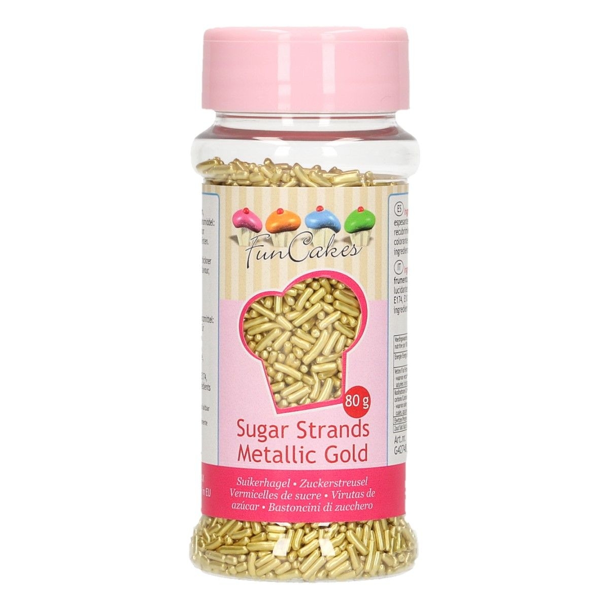 FunCakes Sugar Strands - Metallic Gold - Bakgoed.nl