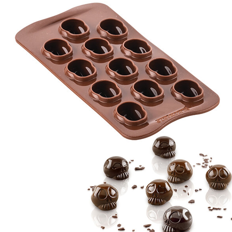 Silikomart Amleto - Schedels - Siliconen Chocolade vormen | Bakgoed.nl