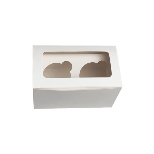 Cupcake Dozen - Doosje voor 2 Cupcakes Wit Extra Hoog