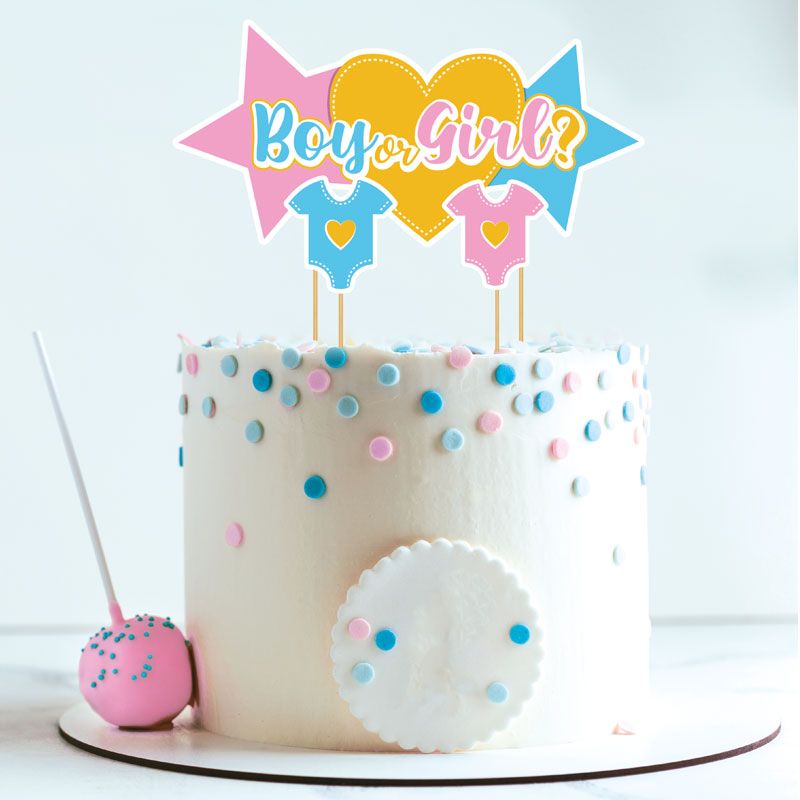 Taart Topper Boy or Girl - Baby Reveal Cake Topper