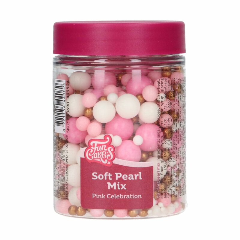 FunCakes Soft Pearls Mix Pink Celebration - Suikerparels